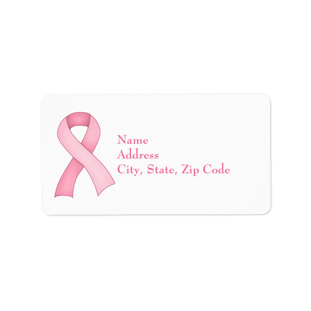 Pink Awareness Ribbon Labels 0001 | Zazzle