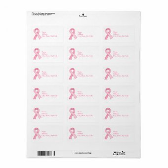 Pink Awareness Ribbon Labels 0001 | Zazzle