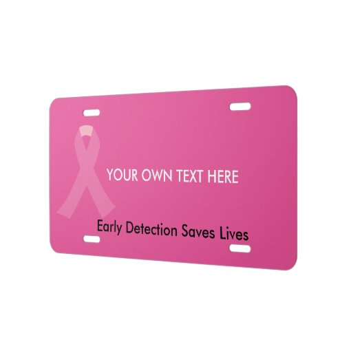 Pink Awareness Ribbon License Plate | Zazzle
