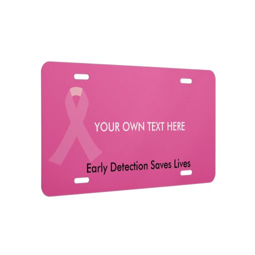 Pink Awareness Ribbon License Plate | Zazzle
