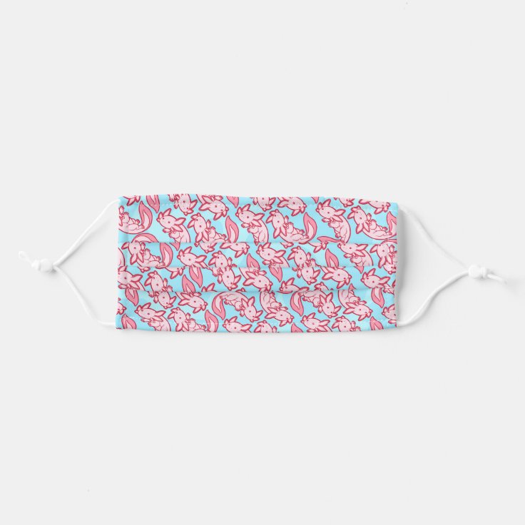 Pink Axolotl Adult Cloth Face Mask | Zazzle