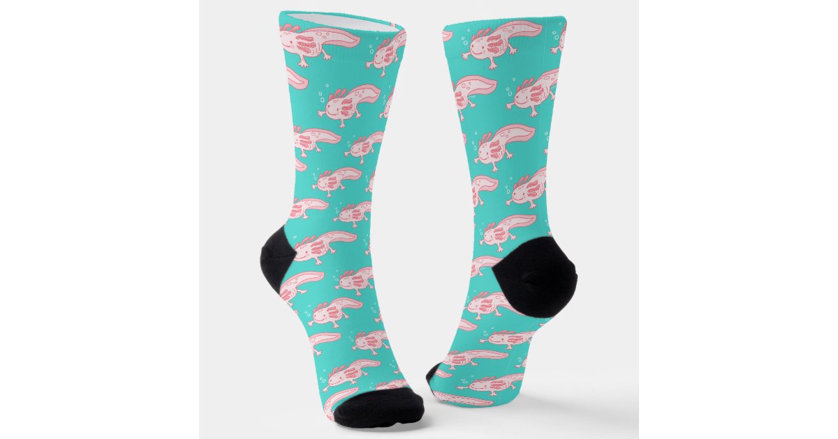 Pink Axolotl Pattern Socks | Zazzle