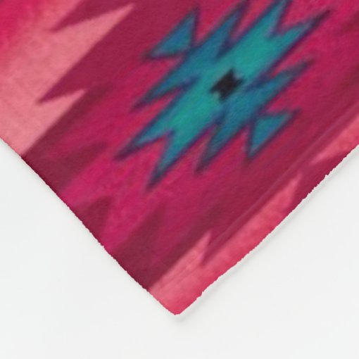 PINK Aztec Print Fleece Blanket | Zazzle