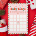 Pink Baby Bingo Christmas Baby Shower Game | Zazzle