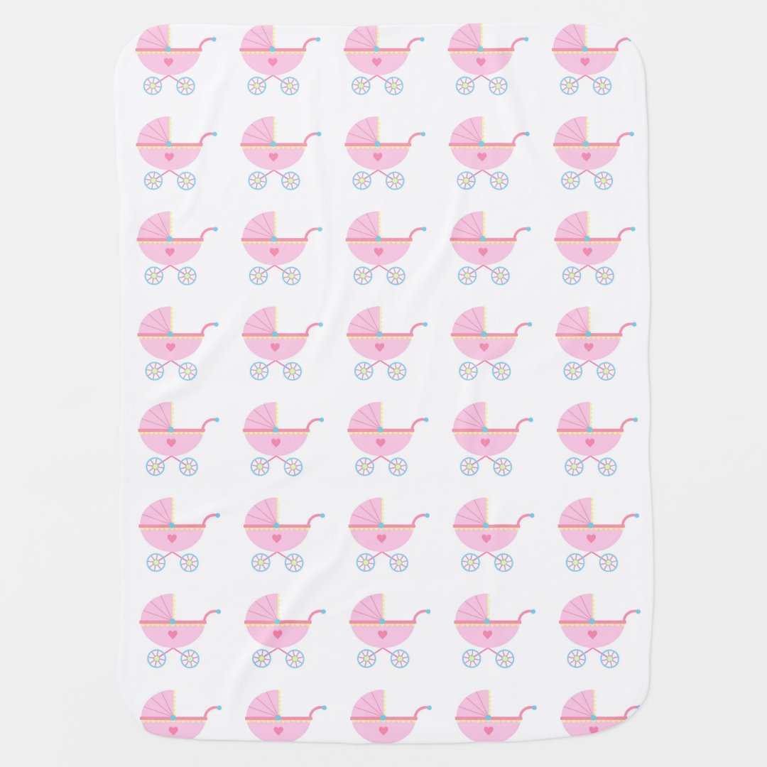 **PINK BABY BUGGY*** BABY GIRL'S BLANKET | Zazzle
