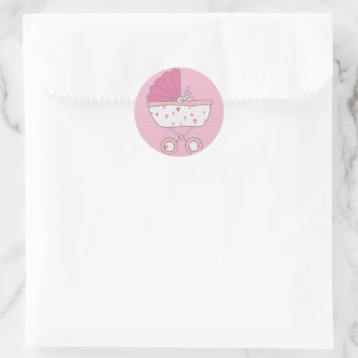 Pink Baby Carriage Sticker | Zazzle