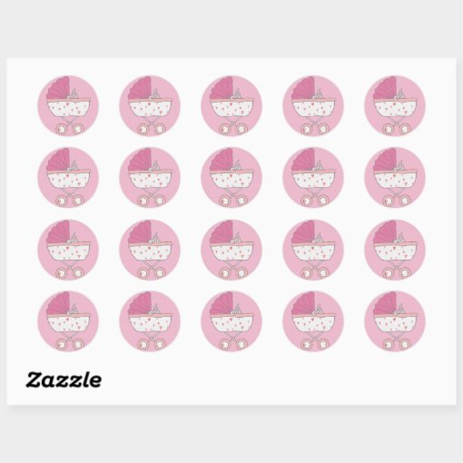 Pink Baby Carriage Sticker | Zazzle