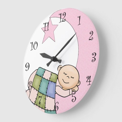 Pink Baby Girl Clocks | Zazzle