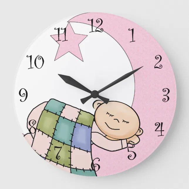Pink Baby Girl Clocks | Zazzle