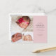 Pink Baby Girl Multi-Photo Newborn Announcement Postcard | Zazzle
