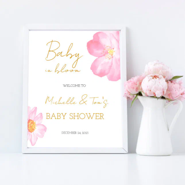 Pink Baby in Bloom WELCOME Poster | Zazzle