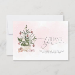 Pink Baby its cold outside baby shower thank you Card | Zazzle