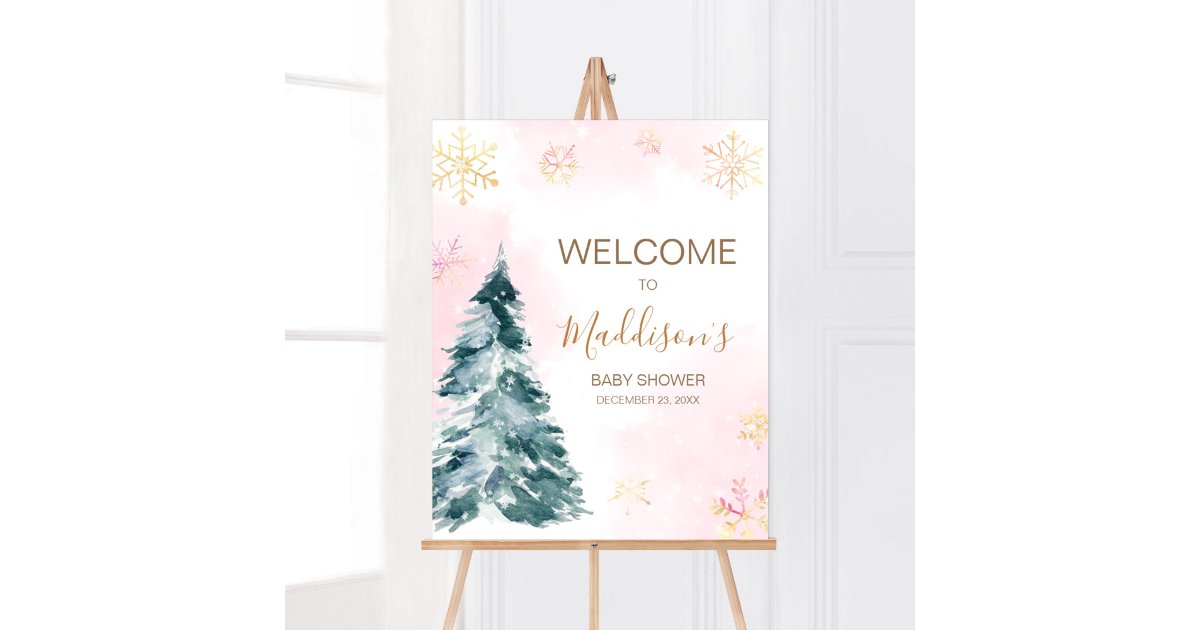 Pink Baby It's Cold Outside Welcome Poster | Zazzle