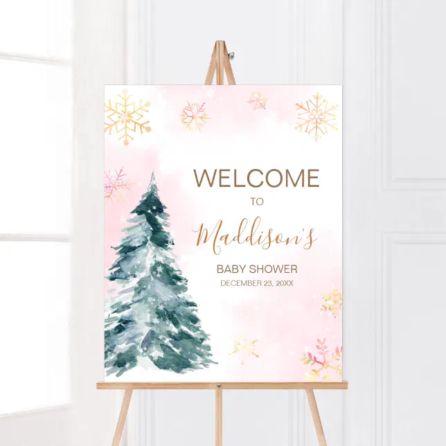 Pink Baby It's Cold Outside Welcome Poster | Zazzle