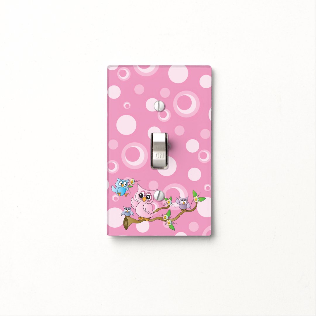Pink Baby 黎Owl Light Switch Cover | Zazzle
