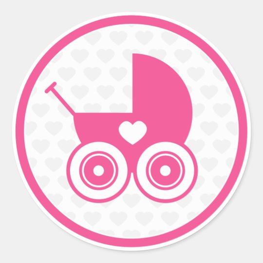 Pink Baby Pram Icon Sticker Sheet | Zazzle.com