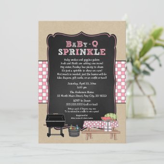 Pink Baby Q Sprinkle, BBQ Baby Shower, girl baby-q Invitation | Zazzle