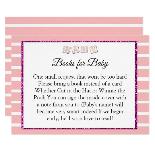 Pink Baby Shower Books For Baby Card | Zazzle.com