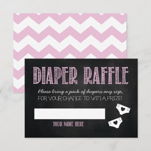 Pink Baby Shower Diaper Raffle Ticket Enclosure Card | Zazzle