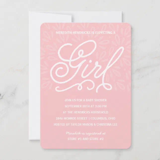 Pink Baby Shower Invitation | Zazzle
