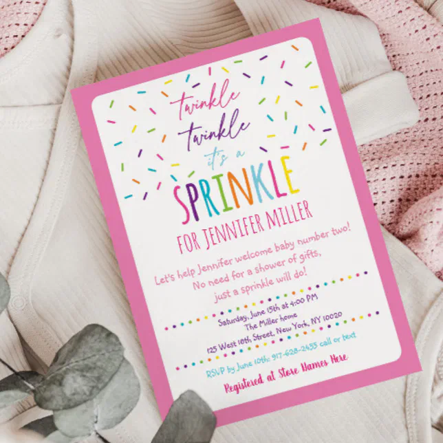 Pink Baby Sprinkle Invitation | Zazzle