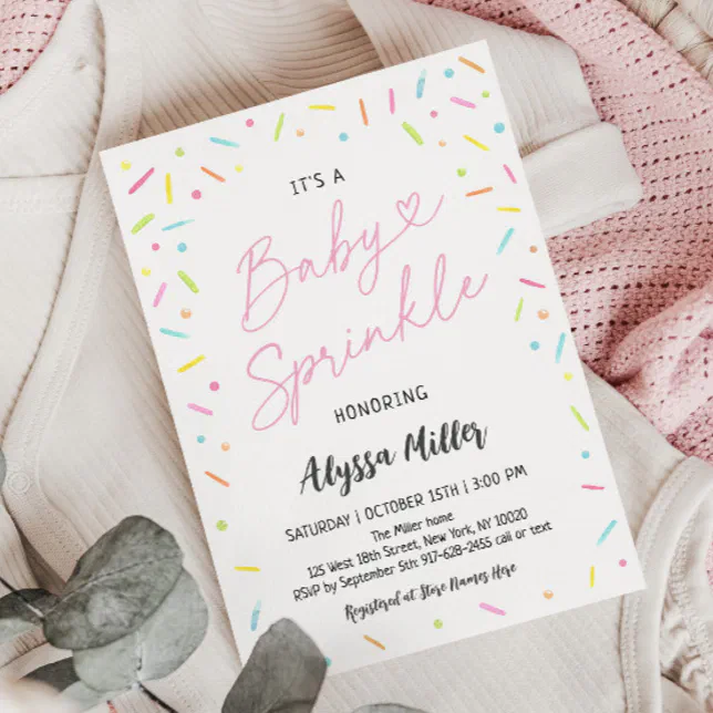Pink Baby Sprinkle Invitation | Zazzle