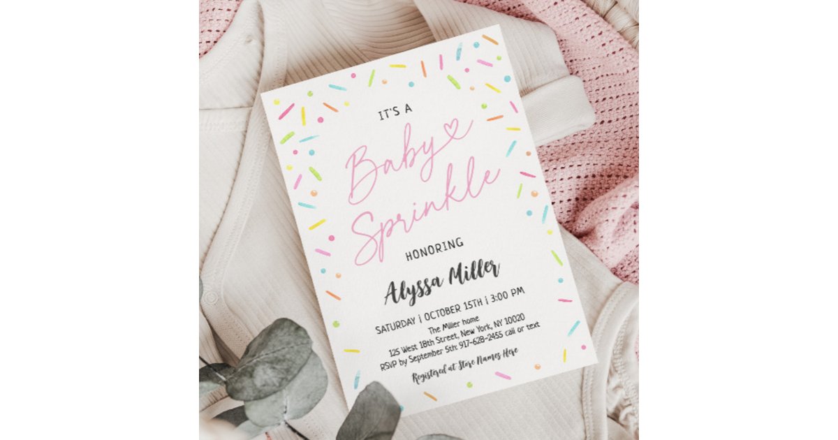 Pink Baby Sprinkle Invitation | Zazzle