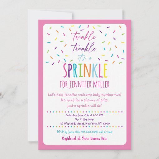 Pink Baby Sprinkle Invitation | Zazzle