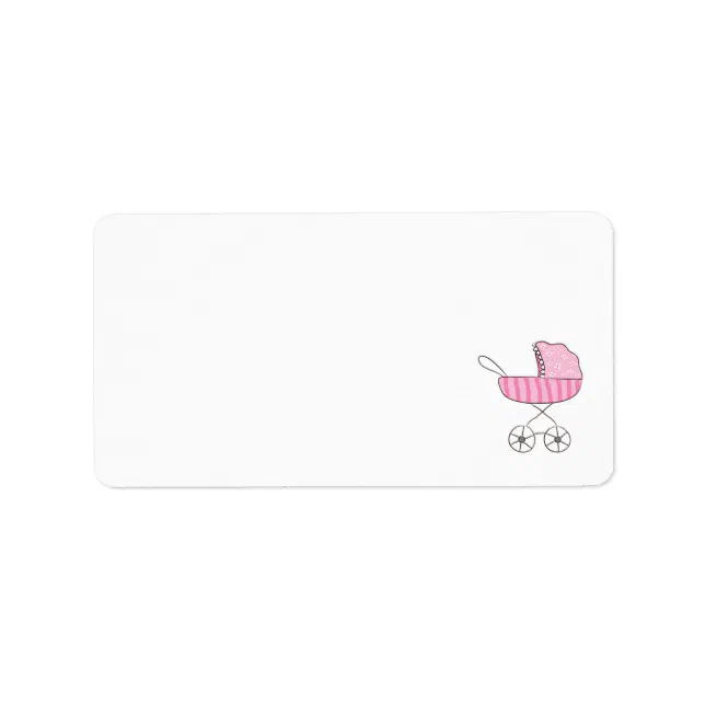 Pink Baby Stroller Blank Address Label | Zazzle
