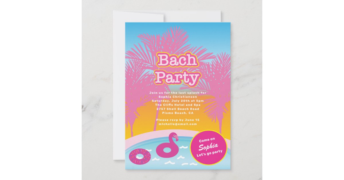 Pink Bach Party Invitation | Zazzle