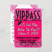 Pink Bachelorette Party VIP PASS Invitation | Zazzle