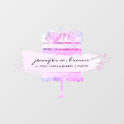 Pink Bakery Pastry Patisserie Glitter Cake Window Cling | Zazzle