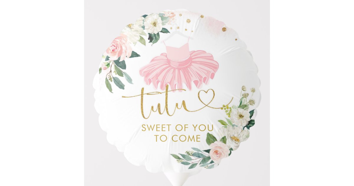 Pink Ballerina Tutu Baby Shower Balloon | Zazzle