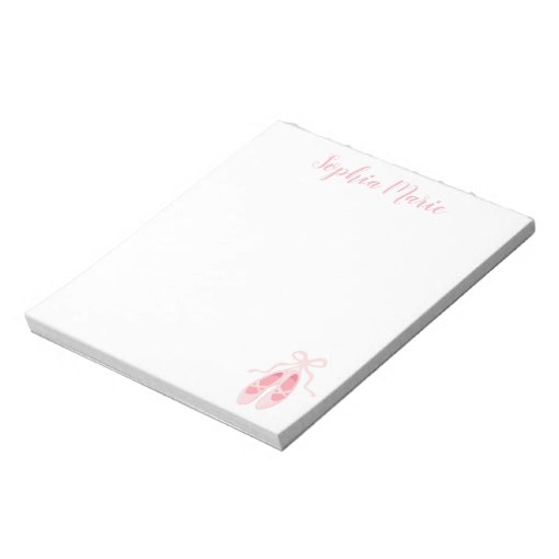 Pink Ballet Shoes Ballerina Girls Stationery Notepad | Zazzle