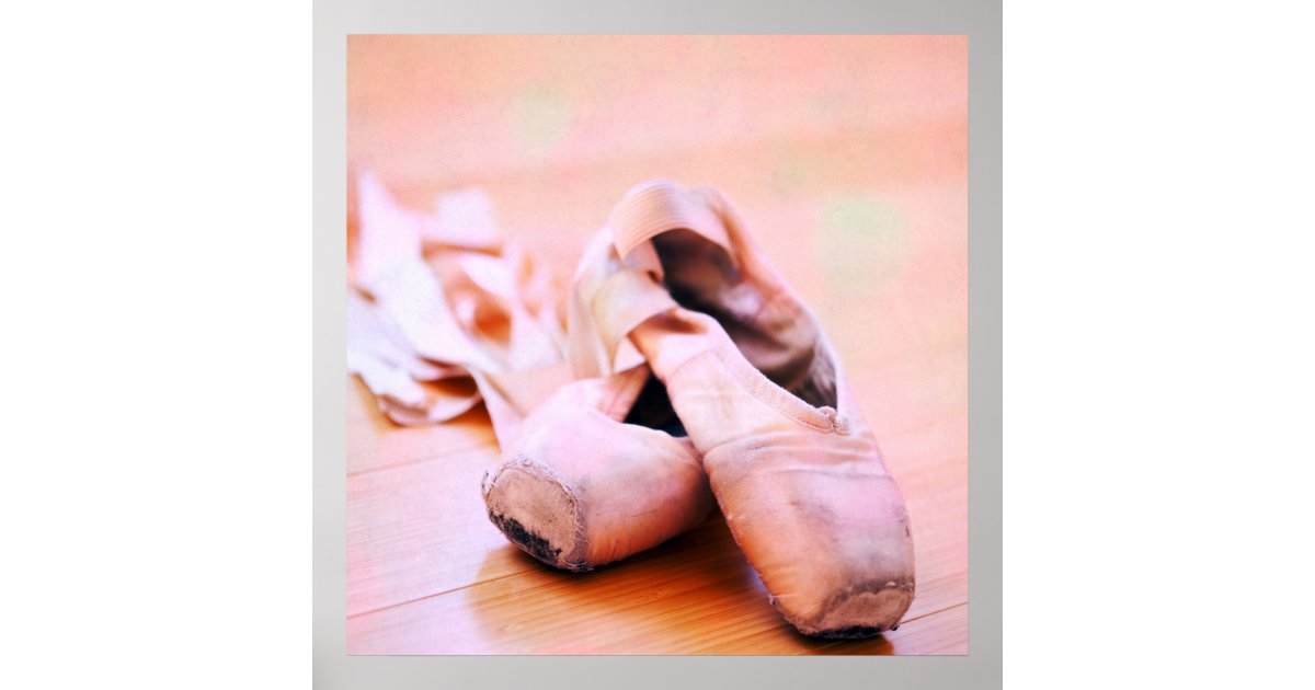 Pink Ballet Slipper Pointe Shoes Dance Template Poster | Zazzle