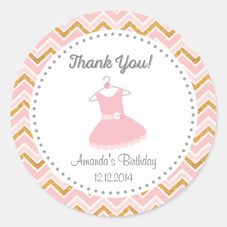 Pink Ballet Tutu Birthday Sticker | Zazzle