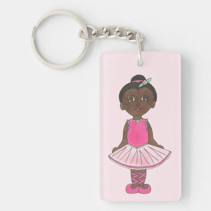 Pink Ballet Tutu Dance Recital Costume Ballerina Keychain | Zazzle