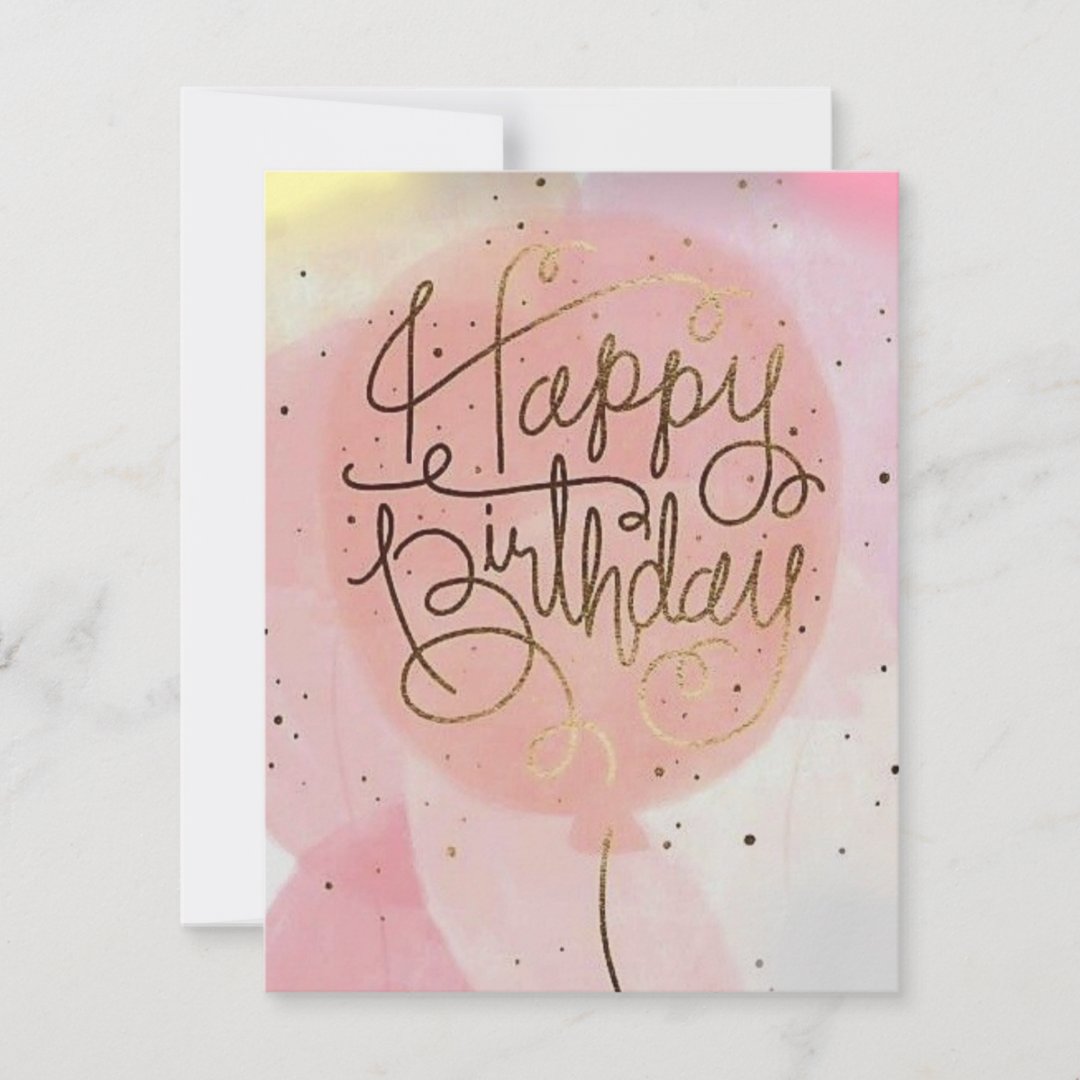 pink balloon birthday card | Zazzle