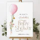 Pink Balloon Floral Baby Shower Welcome Sign | Zazzle