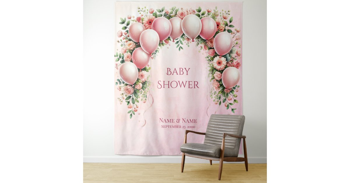 Pink Balloons Backdrop | Zazzle