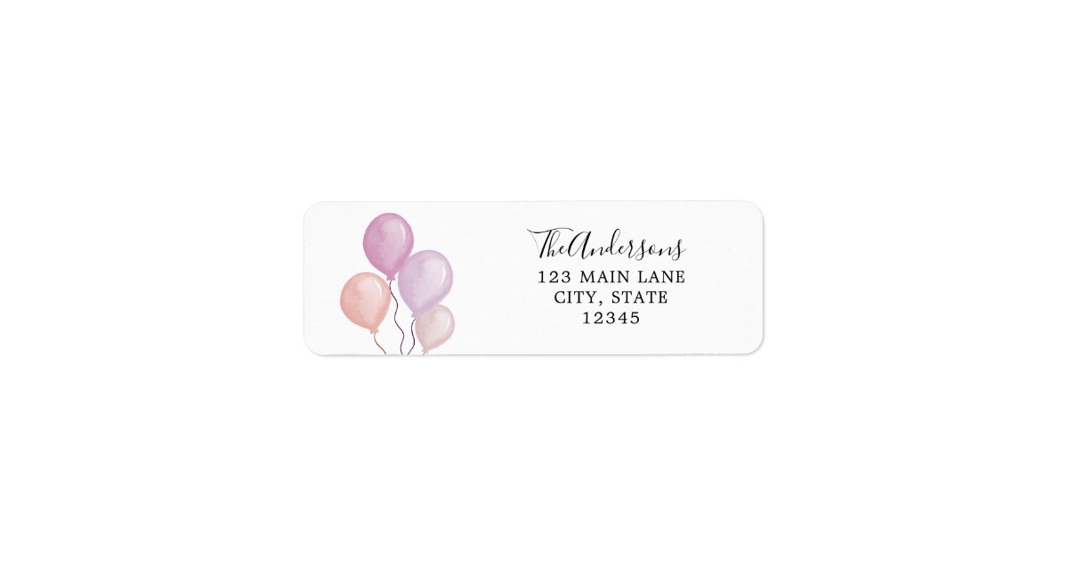 Pink Balloons Label | Zazzle