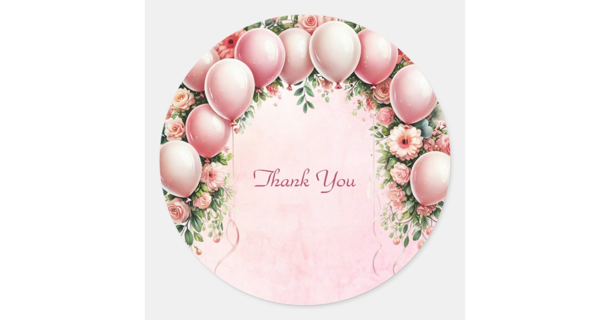 Pink Balloons Sticker | Zazzle