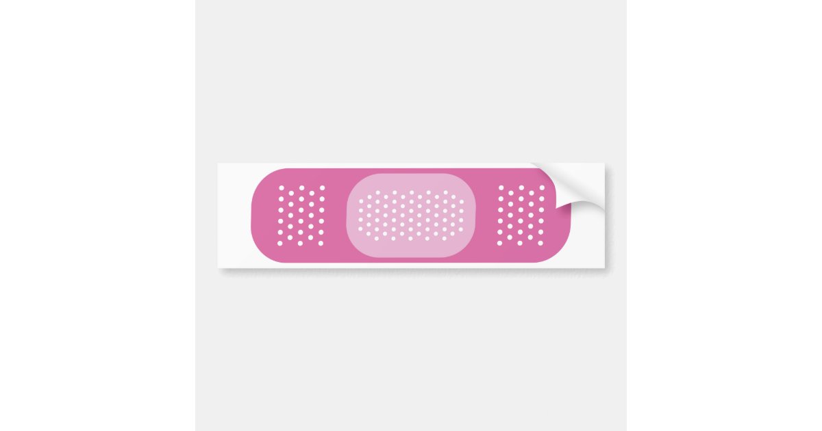 Pink Bandage Bumper Sticker | Zazzle