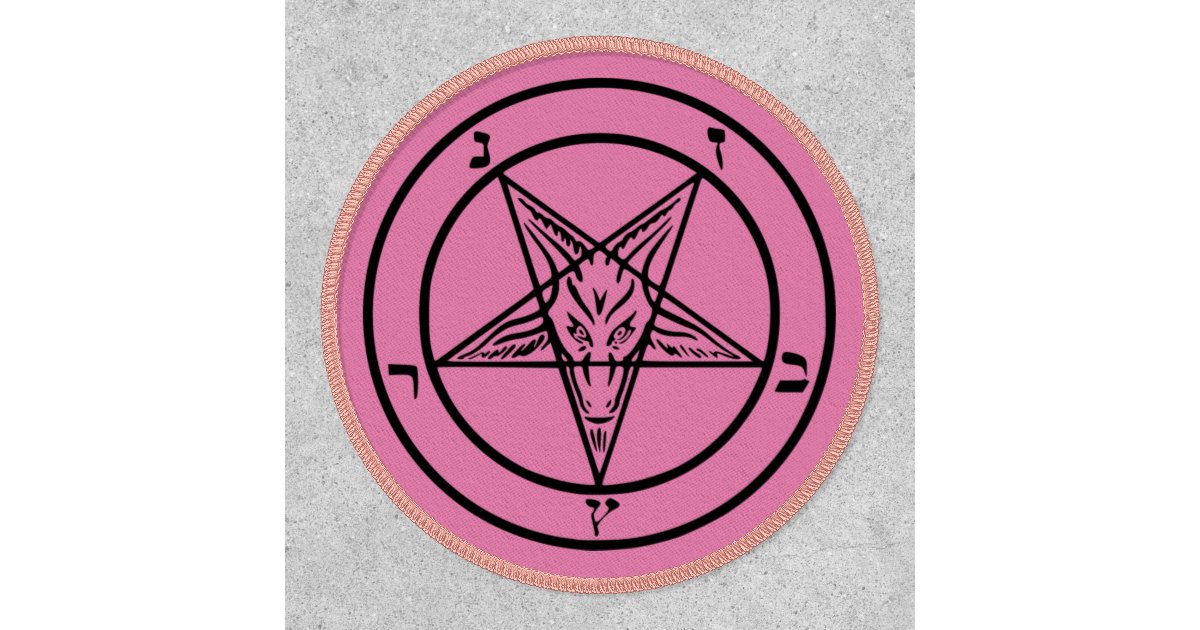 Pink Baphomet Pentagram Patch | Zazzle