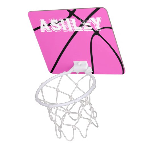 Pink Basketball Cute Mini Basketball Hoop | Zazzle