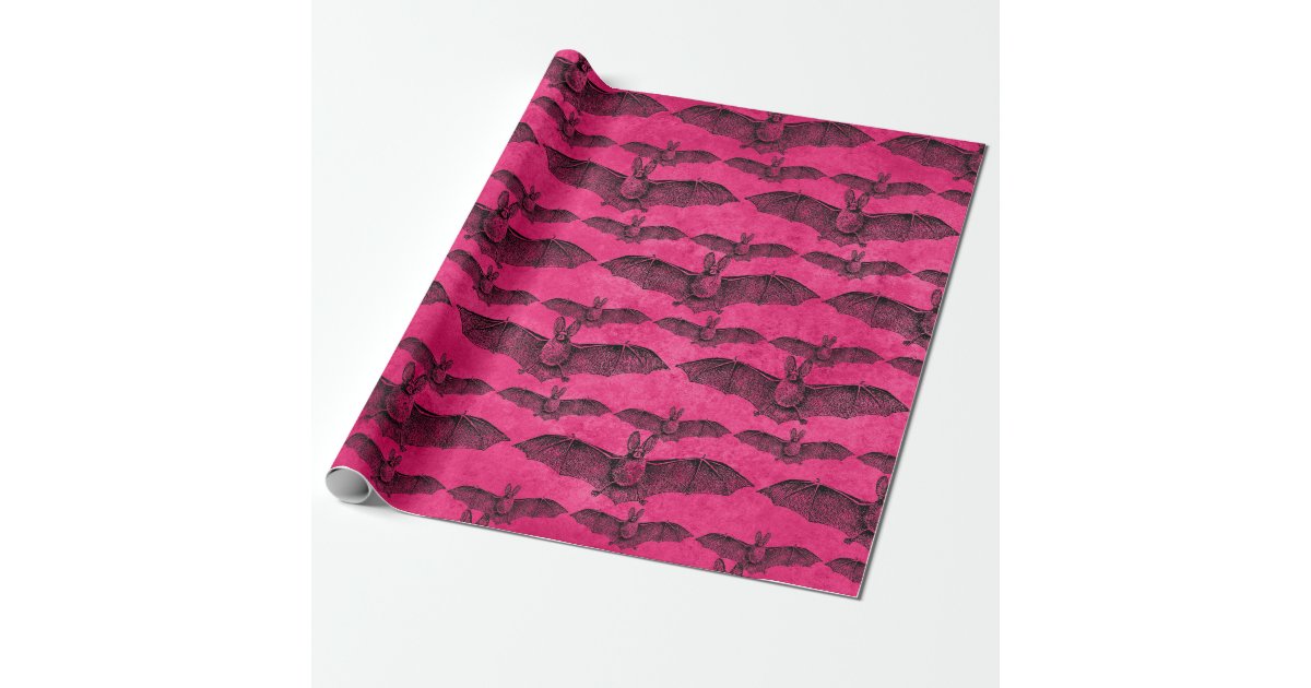 Pink Bats wrapping paper | Zazzle