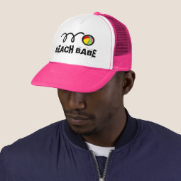 Pink beach babe hat for girls | Zazzle