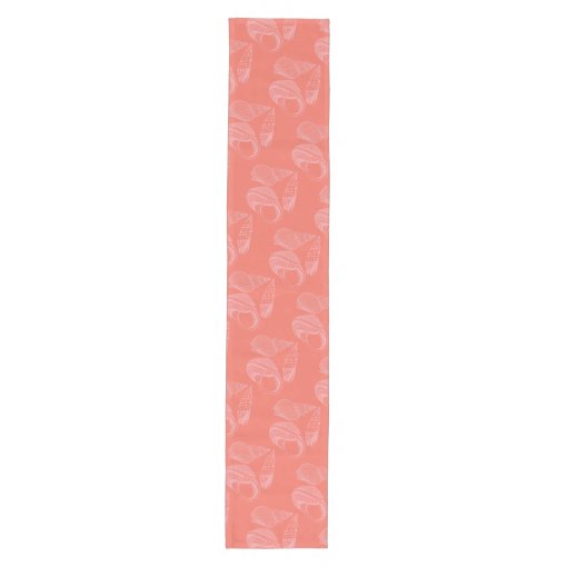 Pink Beach Shells Pattern Coastal Table Runner | Zazzle