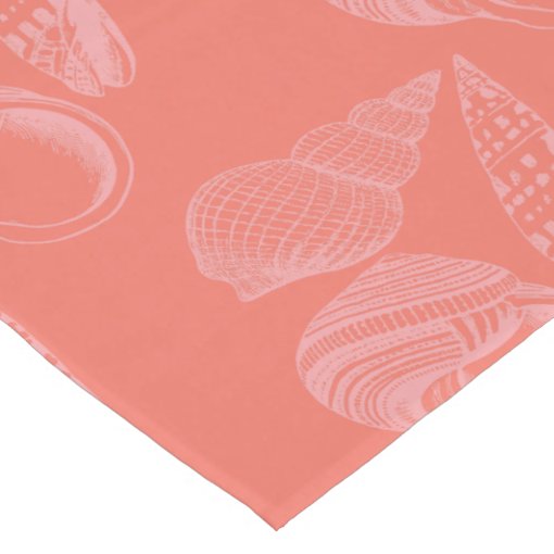 Pink Beach Shells Pattern Coastal Table Runner | Zazzle
