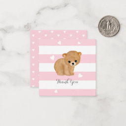 Pink Bear Heart Thank You Note Cards | Zazzle